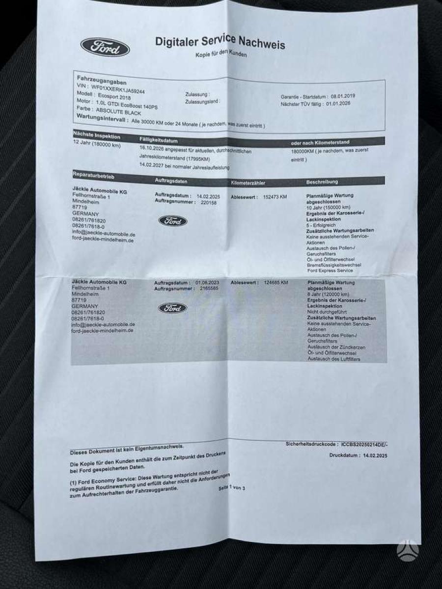 Melns Ford EcoSport 2019 Šauļi, ar dzinēja tilpumu 1.00 L un nobraukumu 171 tūkst. km par 7300 €, foto 54 vietnē AUTOMOTO.COM.LV