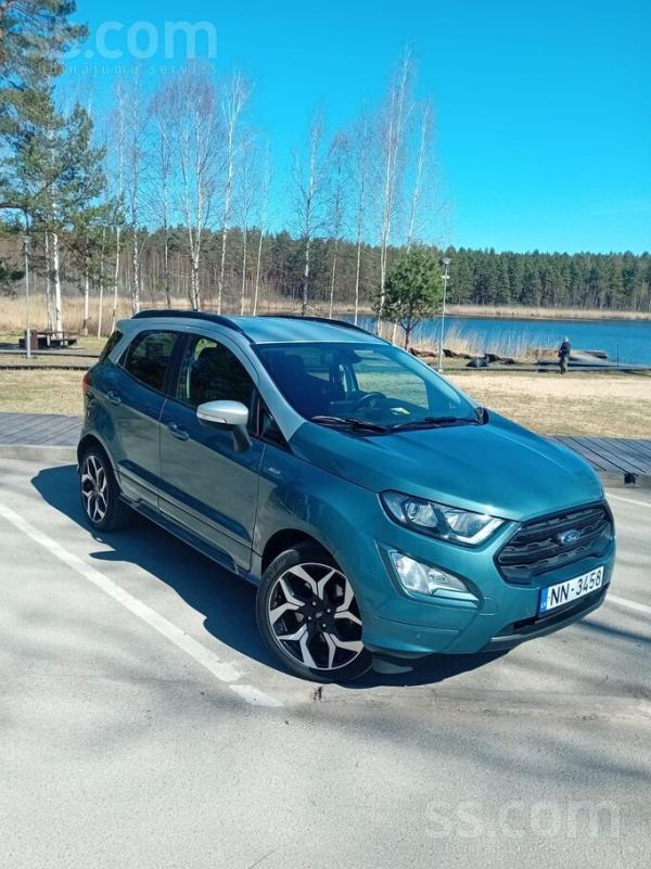 Blue Ford EcoSport 2019 in Riga, with an engine capacity of 1.00 L and mileage of 52 thousand km for 11200 €, photo 1 on AUTOMOTO.COM.LV
