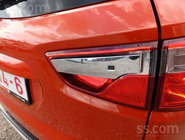 Orange Ford EcoSport 2016 in Valmiera, with an engine capacity of 1.00 L and mileage of 125 thousand km for 6990 €, photo 9 on AUTOMOTO.COM.LV