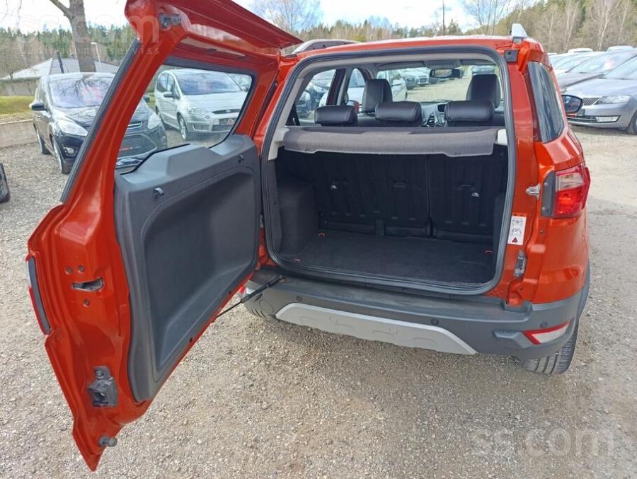 Orange Ford EcoSport 2016 in Valmiera, with an engine capacity of 1.00 L and mileage of 125 thousand km for 6990 €, photo 11 on AUTOMOTO.COM.LV