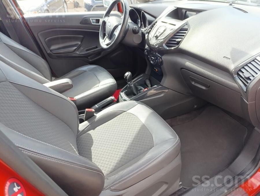 Orange Ford EcoSport 2016 in Valmiera, with an engine capacity of 1.00 L and mileage of 125 thousand km for 6990 €, photo 17 on AUTOMOTO.COM.LV