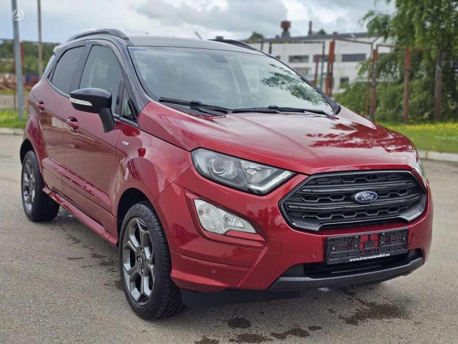 Red Ford EcoSport 2018 in Rokiskis, with an engine capacity of 1.00 L and mileage of 63 thousand km for 7950 €, photo 1 on AUTOMOTO.COM.LV