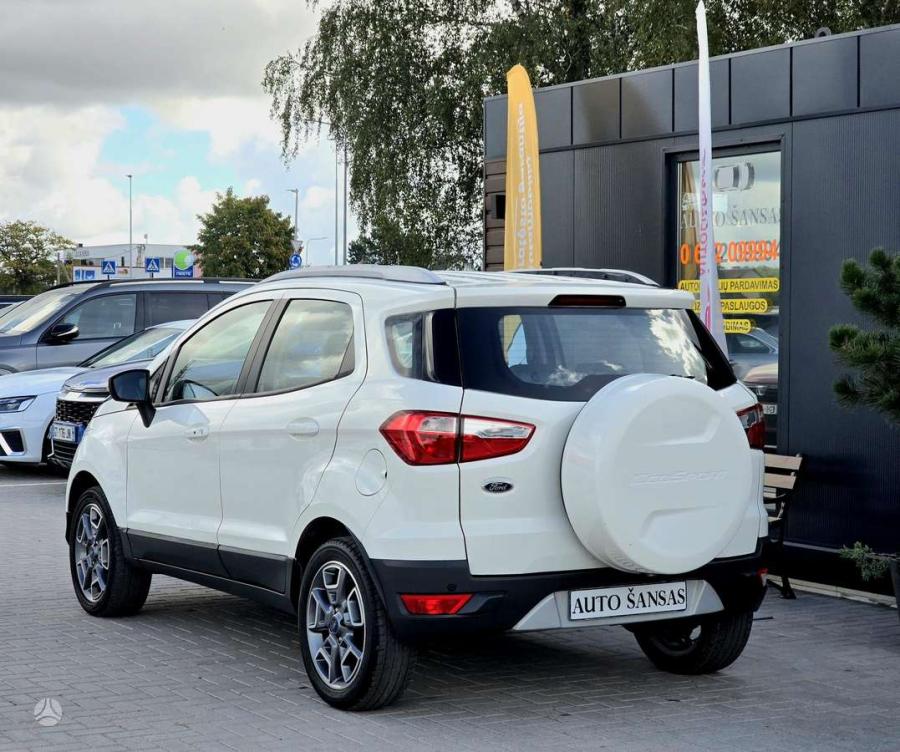 White Ford EcoSport 2016 in Taurage, with an engine capacity of 1.00 L and mileage of 94 thousand km for 4350 €, photo 8 on AUTOMOTO.COM.LV