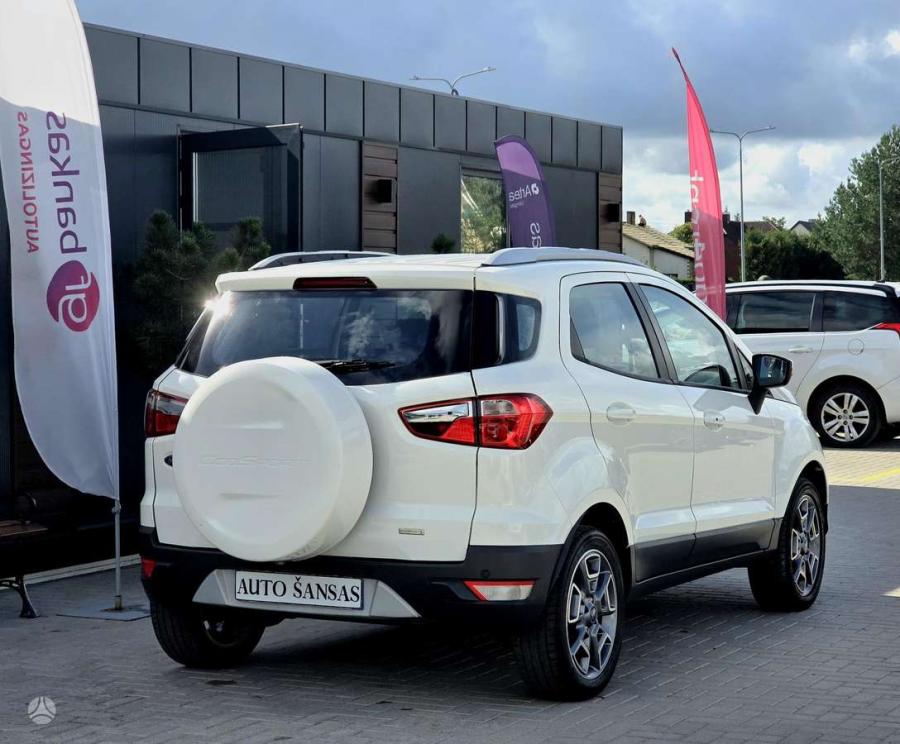 White Ford EcoSport 2016 in Taurage, with an engine capacity of 1.00 L and mileage of 94 thousand km for 4350 €, photo 9 on AUTOMOTO.COM.LV