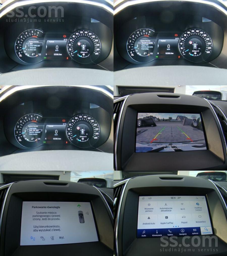 Black Ford Edge 2019 in Vilnius, with an engine capacity of 2.00 L and mileage of 92 thousand km for 21500 €, photo 25 on AUTOMOTO.COM.LV