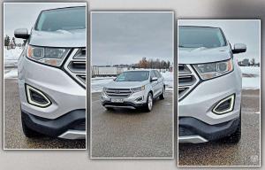 Grey Ford Edge 2016 in Vilnius, with an engine capacity of 2.00 L and mileage of 141 thousand km for 13300 €, photo 36 on AUTOMOTO.COM.LV