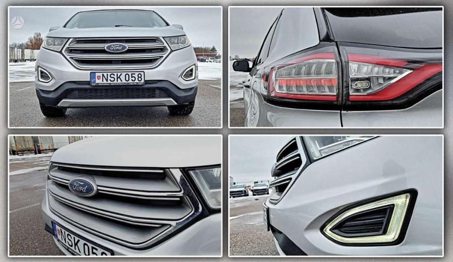 Grey Ford Edge 2016 in Vilnius, with an engine capacity of 2.00 L and mileage of 141 thousand km for 13300 €, photo 37 on AUTOMOTO.COM.LV