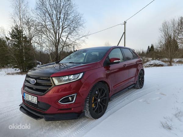 Red Ford Edge 2016 in Tallinn, with an engine capacity of 2.00 L and mileage of 161 thousand km for 19499 €, photo 1 on AUTOMOTO.COM.LV