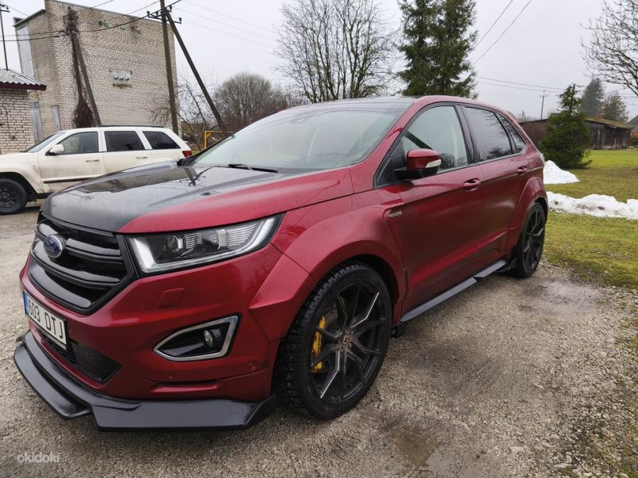 Sarkans Ford Edge 2016 Tallina, ar dzinēja tilpumu 2.00 L un nobraukumu 161 tūkst. km par 19499 €, foto 24 vietnē AUTOMOTO.COM.LV
