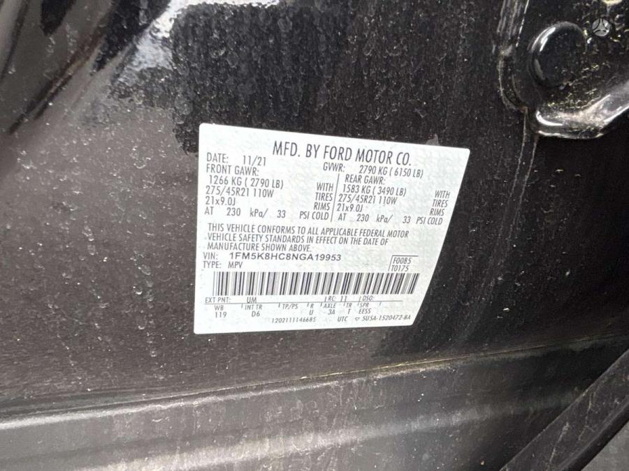Melns Ford Explorer 2022 Ukmergė, ar dzinēja tilpumu 2.96 L un nobraukumu 47 tūkst. km par 19990 €, foto 32 vietnē AUTOMOTO.COM.LV