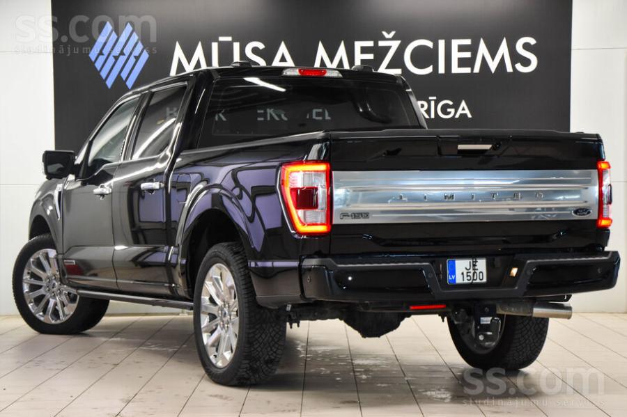 Black Ford F-150 2024 in Riga, with an engine capacity of 3.50 L and mileage of 6 thousand km for 74990 €, photo 5 on AUTOMOTO.COM.LV