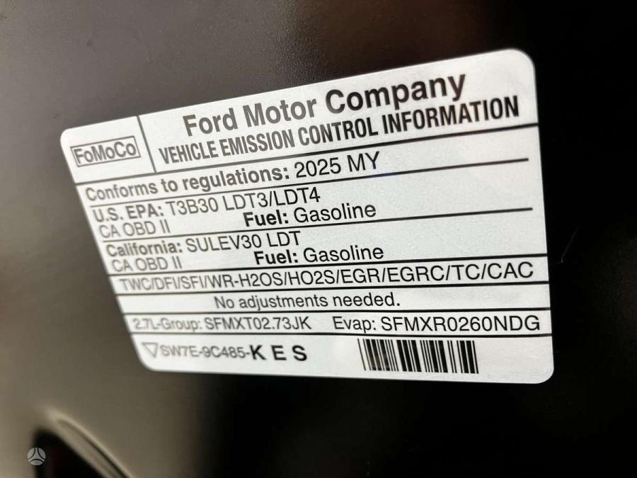 Black Ford F-150 2025 in Klaipeda, with an engine capacity of 2.70 L and mileage of 12 thousand km for 47190 €, photo 37 on AUTOMOTO.COM.LV