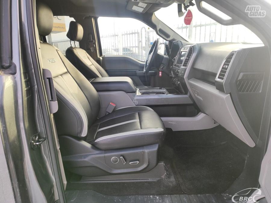 Grey Ford F-150 2016 in Avizieniai, with an engine capacity of 5.00 L and mileage of 99 thousand km for 21900 €, photo 8 on AUTOMOTO.COM.LV