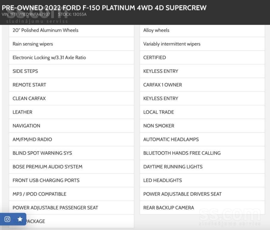 Sarkans Ford F-150 2022 Rīga, ar dzinēja tilpumu 3.50 L un nobraukumu 49 tūkst. km par 95000 €, foto 34 vietnē AUTOMOTO.COM.LV