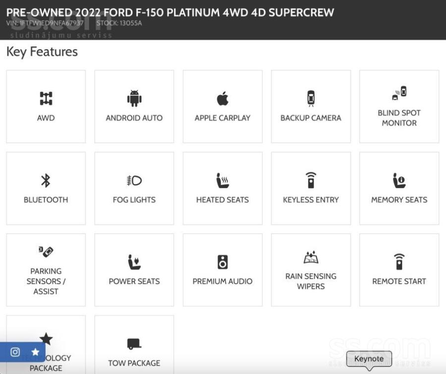 Красный Форд Ф-150 2022 в Рига, объемом двигателя 3.50 л и пробегом 49 тыс. км за 95000 €, фото 25 на AUTOMOTO.COM.LV
