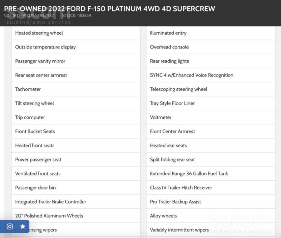 Красный Форд Ф-150 2022 в Рига, объемом двигателя 3.50 л и пробегом 49 тыс. км за 95000 €, фото 33 на AUTOMOTO.COM.LV