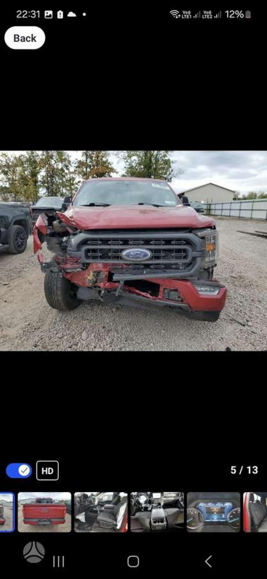 Sarkans Ford F-150 2022 Kauņa, ar dzinēja tilpumu 4.95 L un nobraukumu 65 tūkst. km par 13900 €, foto 6 vietnē AUTOMOTO.COM.LV