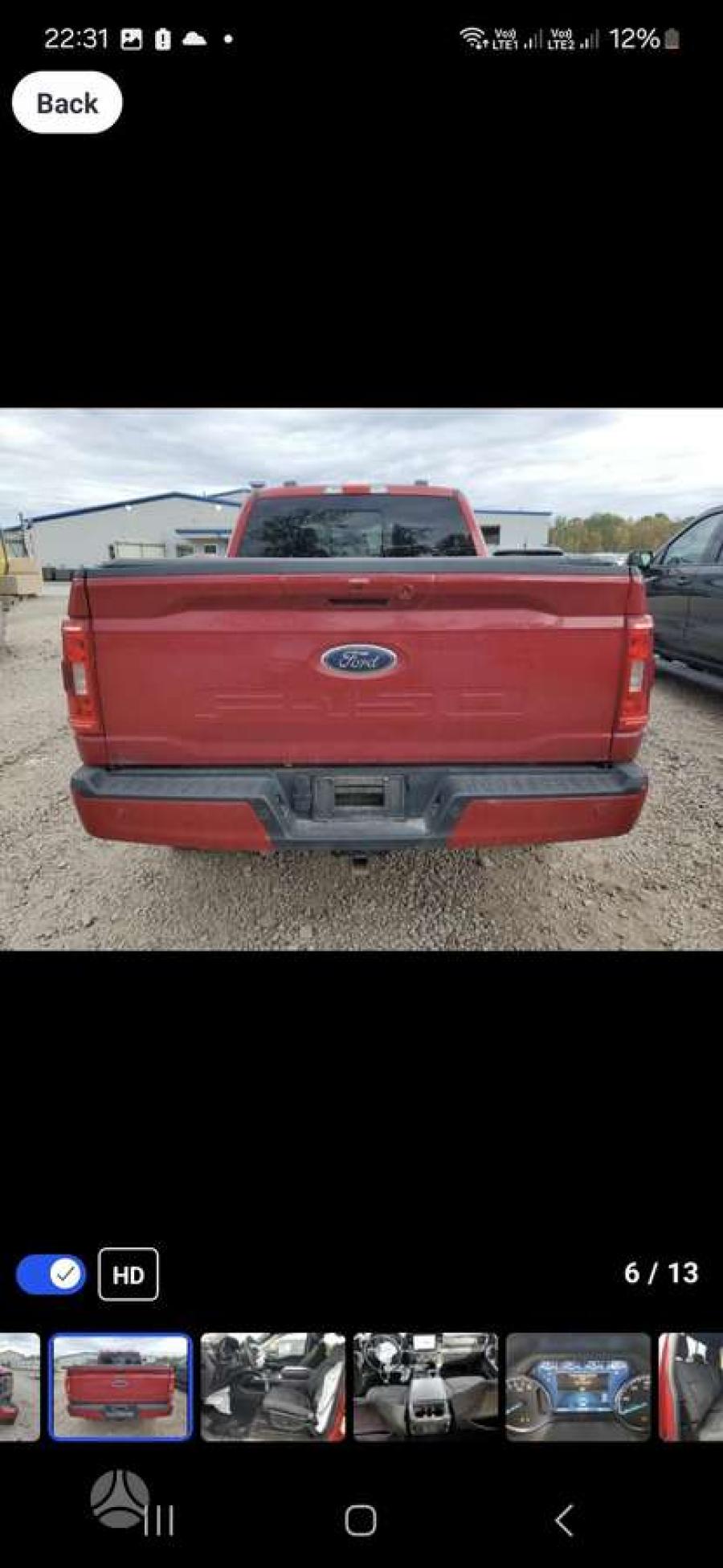 Sarkans Ford F-150 2022 Kauņa, ar dzinēja tilpumu 4.95 L un nobraukumu 65 tūkst. km par 13900 €, foto 7 vietnē AUTOMOTO.COM.LV