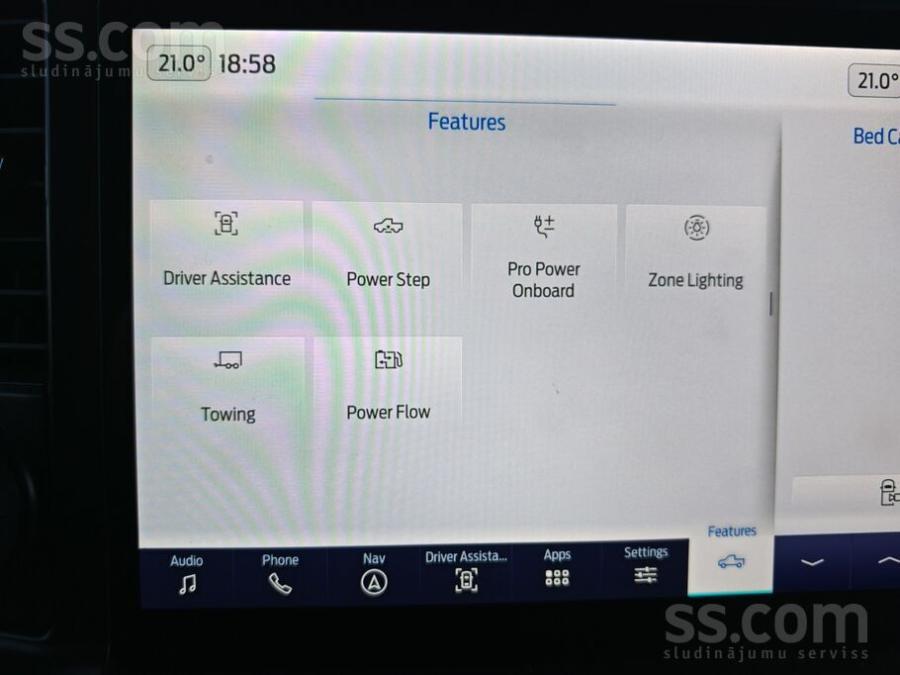 White Ford F-150 2022 in Jelgava, with an engine capacity of 3.50 L and mileage of 73 thousand km for 62900 €, photo 16 on AUTOMOTO.COM.LV