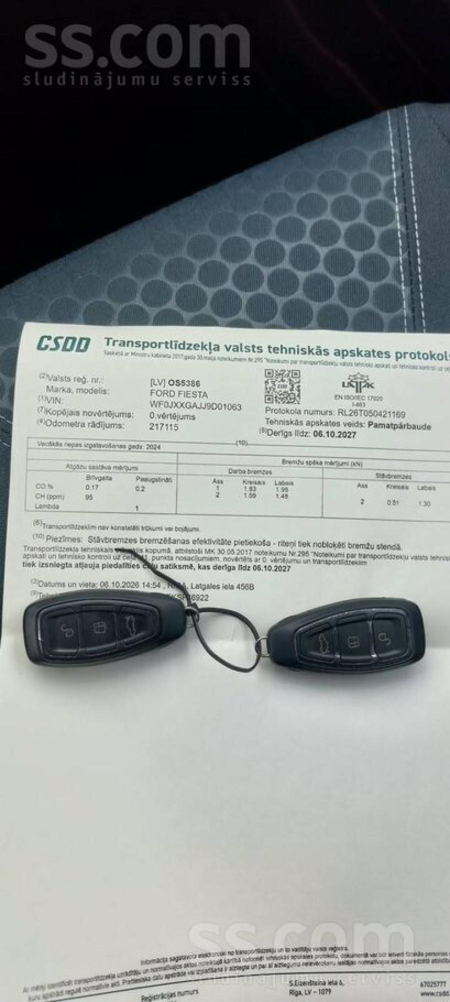 Green Ford Fiesta 2009 in Riga, with an engine capacity of 1.20 L and mileage of 217 thousand km for 3700 €, photo 9 on AUTOMOTO.COM.LV