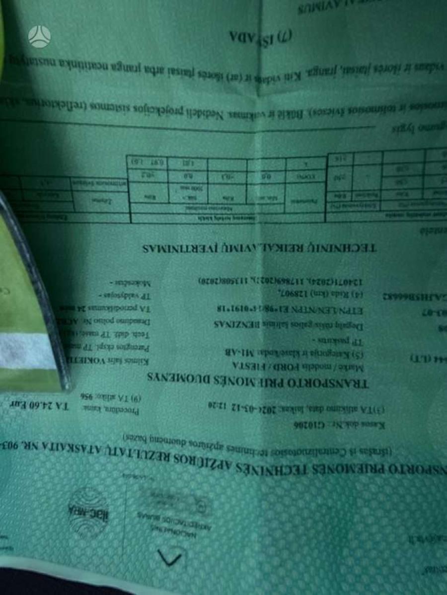 Серый Форд Фиеста 2005 в Вильнюс, объемом двигателя 1.60 л и пробегом 129 тыс. км за 2499 €, фото 30 на AUTOMOTO.COM.LV