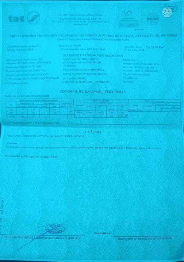 Красный Форд Фиеста 2015 в Каунас, объемом двигателя 1.00 л и пробегом 260 тыс. км за 1359 €, фото 6 на AUTOMOTO.COM.LV