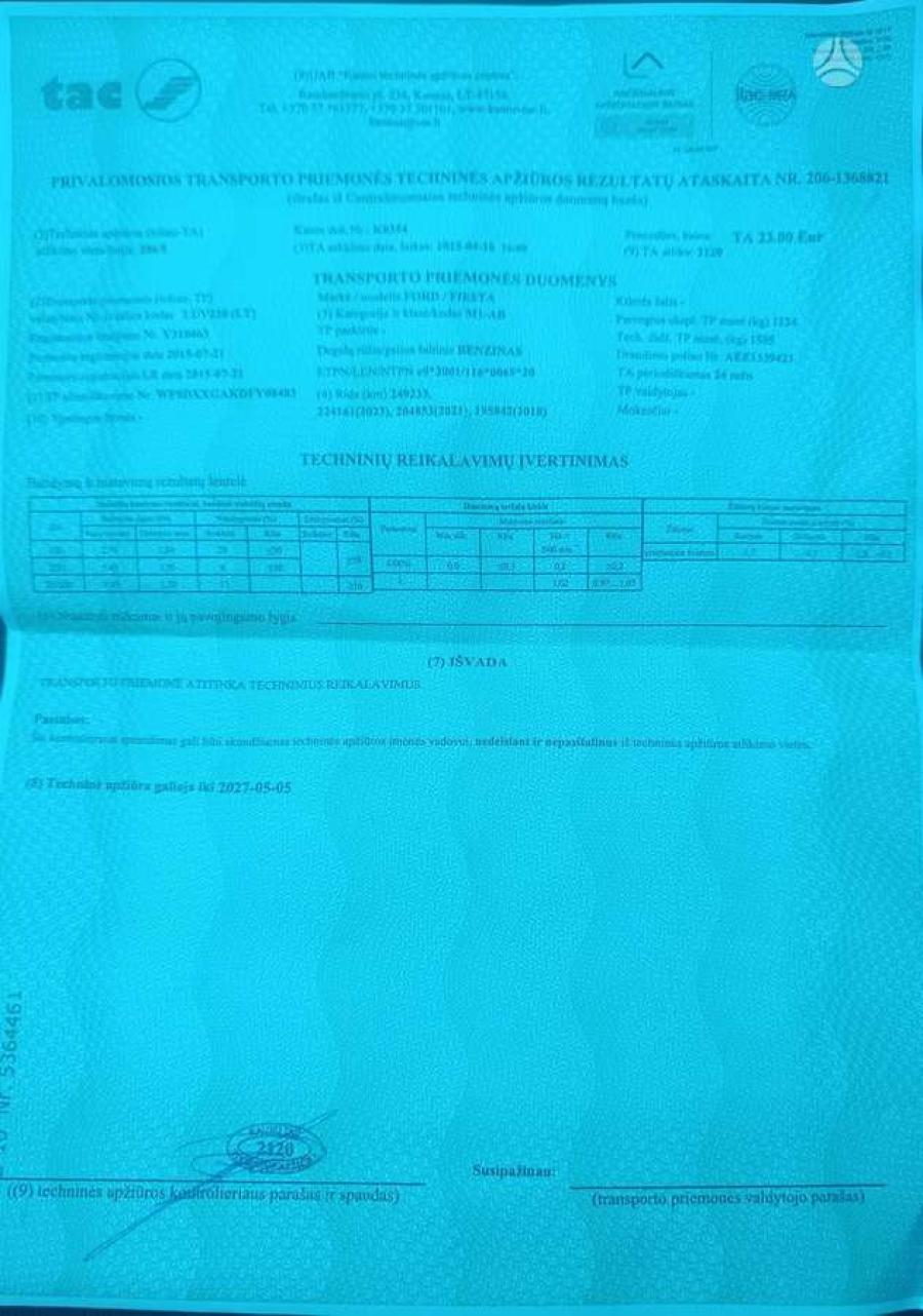Красный Форд Фиеста 2015 в Каунас, объемом двигателя 1.00 л и пробегом 260 тыс. км за 1359 €, фото 7 на AUTOMOTO.COM.LV