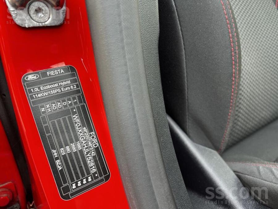 Sarkans Ford Fiesta 2020 Cēsis, ar dzinēja tilpumu 1.00 L un nobraukumu 240 tūkst. km par 7400 €, foto 10 vietnē AUTOMOTO.COM.LV
