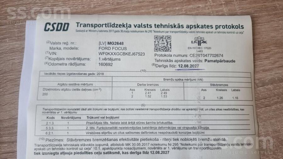 Black Ford Focus 2014 in Cesis, with an engine capacity of 1.60 L and mileage of 161 thousand km for 4200 €, photo 25 on AUTOMOTO.COM.LV
