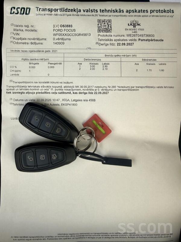 Black Ford Focus 2016 in Riga, with an engine capacity of 1.50 L and mileage of 0 thousand km for 5990 €, photo 9 on AUTOMOTO.COM.LV