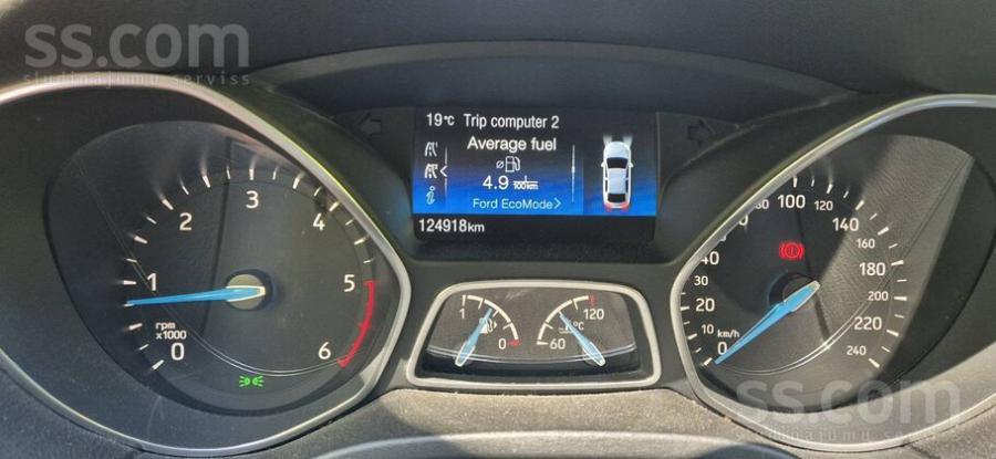 Blue Ford Focus 2018 in Riga, with an engine capacity of 1.50 L and mileage of 125 thousand km for 8200 €, photo 6 on AUTOMOTO.COM.LV