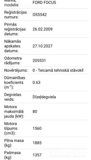 Pelēks Ford Focus 2009 Rīga, ar dzinēja tilpumu 1.60 L un nobraukumu 206 tūkst. km par 2850 €, foto 24 vietnē AUTOMOTO.COM.LV