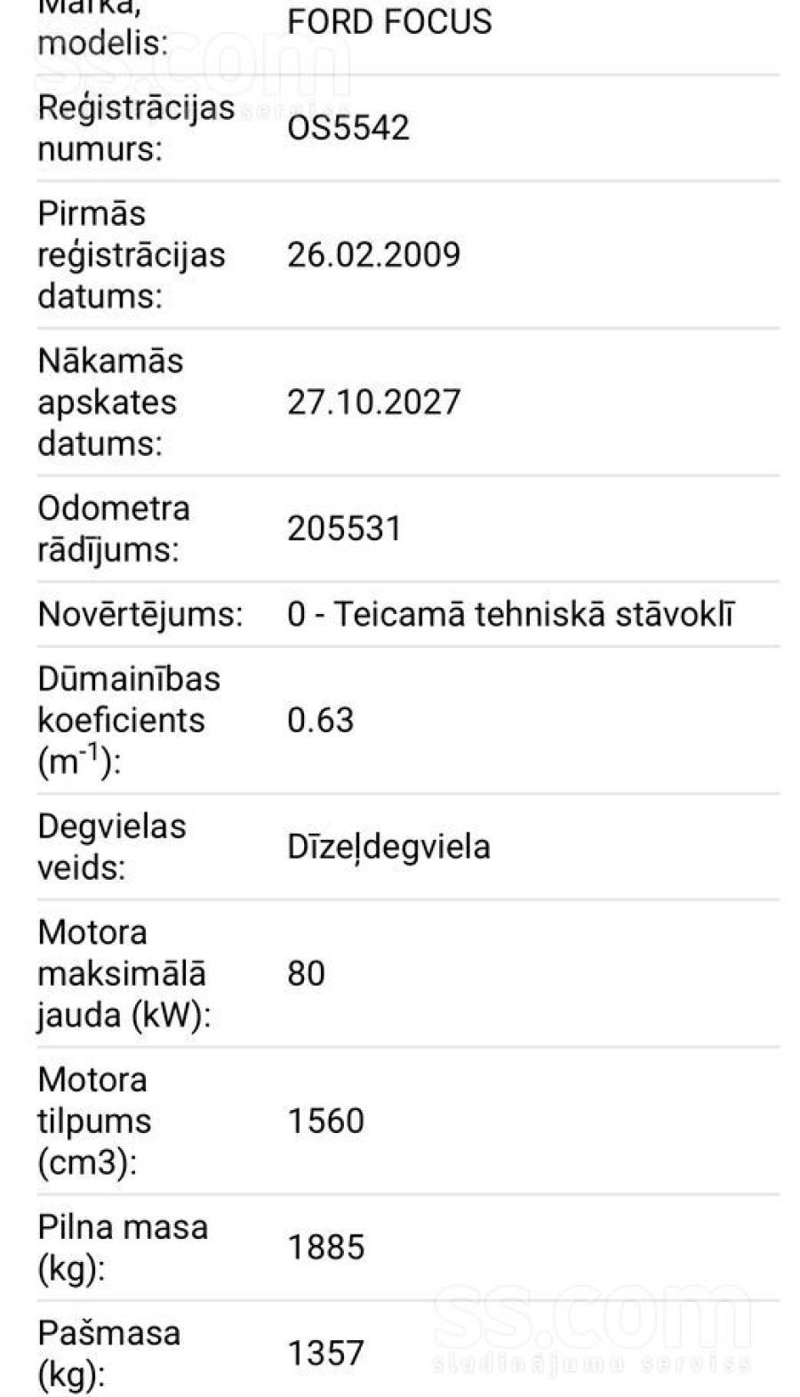 Pelēks Ford Focus 2009 Rīga, ar dzinēja tilpumu 1.60 L un nobraukumu 206 tūkst. km par 2850 €, foto 24 vietnē AUTOMOTO.COM.LV