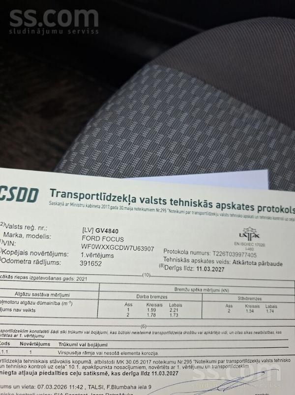 Pelēks Ford Focus 2007 Tukums, ar dzinēja tilpumu 1.60 L un nobraukumu 392 tūkst. km par 990 €, foto 5 vietnē AUTOMOTO.COM.LV