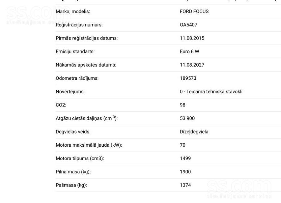 Pelēks Ford Focus 2015 Rīga, ar dzinēja tilpumu 1.60 L un nobraukumu 0 tūkst. km par 5990 €, foto 21 vietnē AUTOMOTO.COM.LV