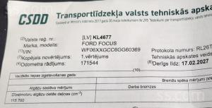 Grey Ford Focus 2016 in Riga, with an engine capacity of 1.50 L and mileage of 172 thousand km for 3300 €, photo 9 on AUTOMOTO.COM.LV