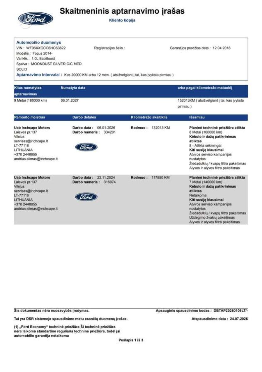 Pelēks Ford Focus 2018 Viļņa, ar dzinēja tilpumu 1.00 L un nobraukumu 138 tūkst. km par 5600 €, foto 20 vietnē AUTOMOTO.COM.LV