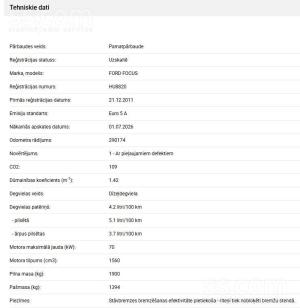 Ford Focus 2011 Cēsis, ar dzinēja tilpumu 1.60 L un nobraukumu 290 tūkst. km par 2590 €, foto 19 vietnē AUTOMOTO.COM.LV