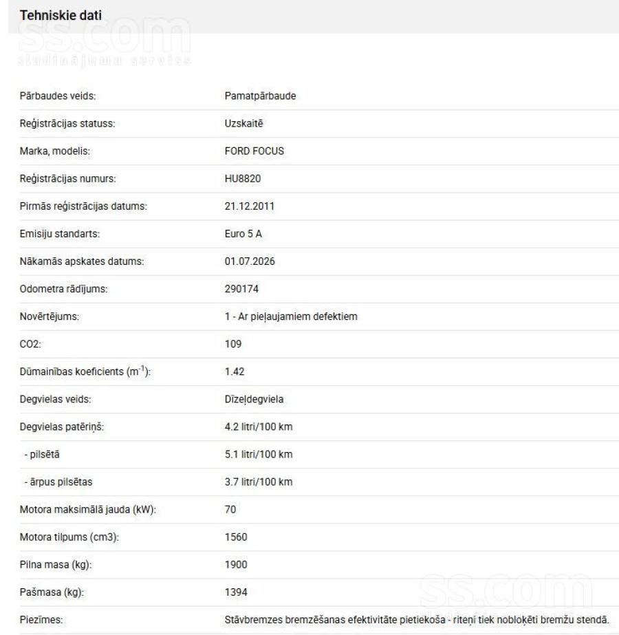 Ford Focus 2011 Cēsis, ar dzinēja tilpumu 1.60 L un nobraukumu 290 tūkst. km par 2590 €, foto 19 vietnē AUTOMOTO.COM.LV