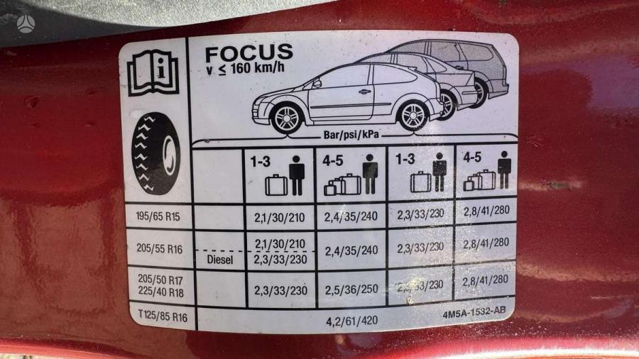 Oranžs Ford Focus 2006 Kauņa, ar dzinēja tilpumu 1.60 L un nobraukumu 126 tūkst. km par 3800 €, foto 9 vietnē AUTOMOTO.COM.LV