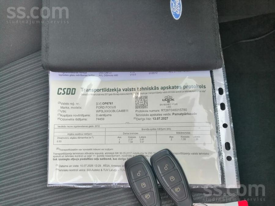 Sarkans Ford Focus 2012 Rīga, ar dzinēja tilpumu 1.60 L un nobraukumu 75 tūkst. km par 4990 €, foto 16 vietnē AUTOMOTO.COM.LV