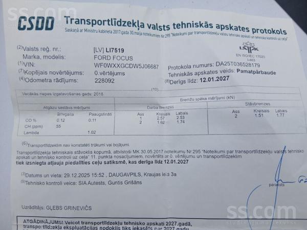 Ford Focus 2005 Krāslava, ar dzinēja tilpumu 1.60 L un nobraukumu 230 tūkst. km par 1350 €, foto 9 vietnē AUTOMOTO.COM.LV