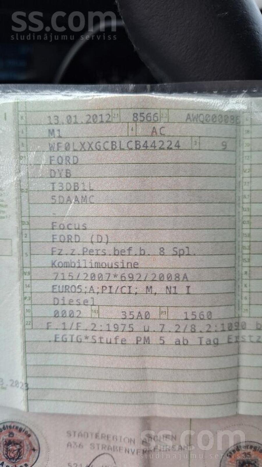 Форд Фокус 2012 в Даугавпилс, объемом двигателя 1.60 л и пробегом 280 тыс. км за 3750 €, фото 35 на AUTOMOTO.COM.LV