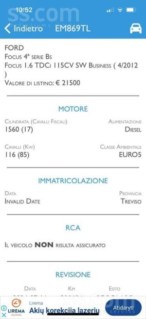 Ford Focus 2012 Rīga, ar dzinēja tilpumu 1.60 L un nobraukumu 241 tūkst. km par 760 €, foto 14 vietnē AUTOMOTO.COM.LV