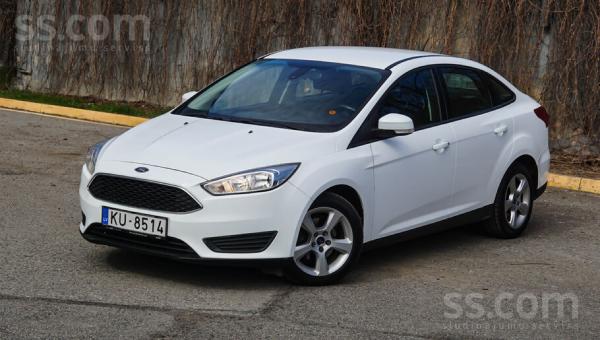 White Ford Focus 2015 in Riga, with an engine capacity of 1.00 L and mileage of 133 thousand km for 5950 €, photo 1 on AUTOMOTO.COM.LV