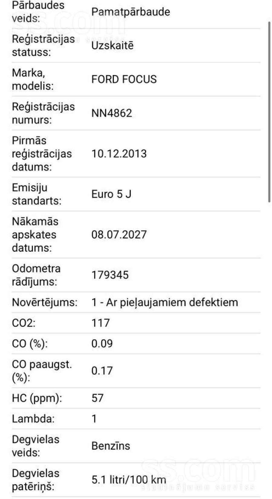 Balts Ford Focus 2013 Rīga, ar dzinēja tilpumu 1.00 L un nobraukumu 179 tūkst. km par 3300 €, foto 24 vietnē AUTOMOTO.COM.LV