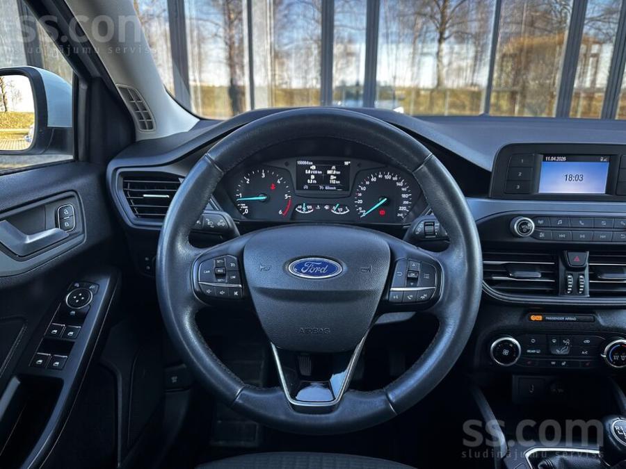 White Ford Focus 2019 in Tukums, with an engine capacity of 1.50 L and mileage of 150 thousand km for 8850 €, photo 12 on AUTOMOTO.COM.LV