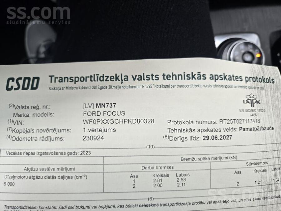 White Ford Focus 2019 in Riga, with an engine capacity of 1.50 L and mileage of 231 thousand km for 7590 €, photo 26 on AUTOMOTO.COM.LV