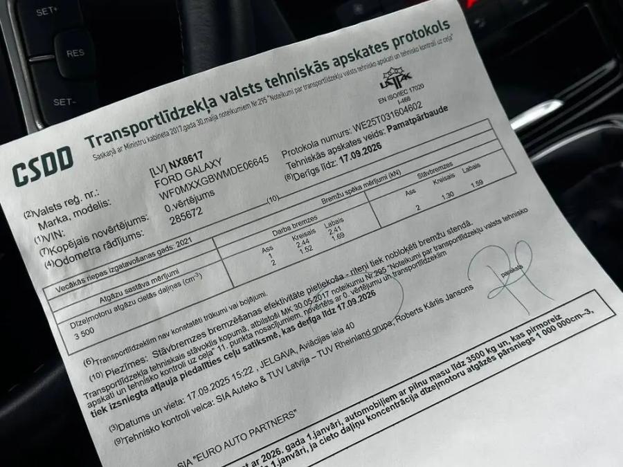 Черный Форд Галакси 2014 в Елгава, объемом двигателя 2.00 л и пробегом 285 тыс. км за 6550 €, фото 35 на AUTOMOTO.COM.LV