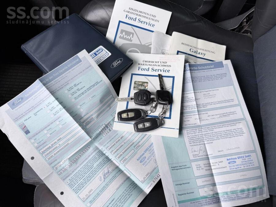 Blue Ford Galaxy 2004 in Gulbene, with an engine capacity of 1.90 L and mileage of 281 thousand km for 1490 €, photo 20 on AUTOMOTO.COM.LV